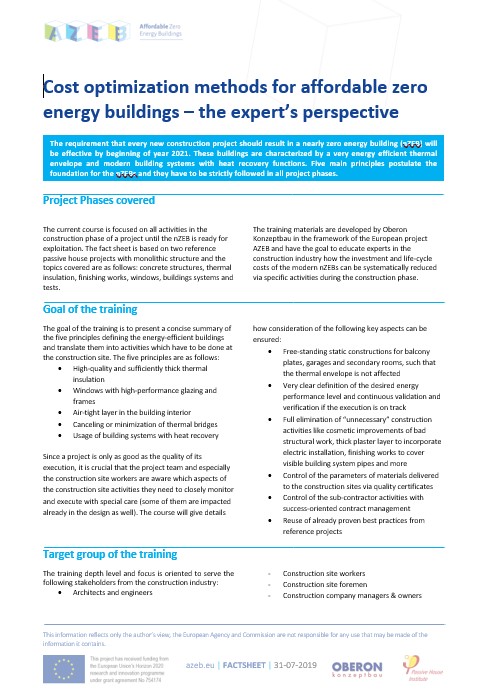cover factsheet_AZEB_TRAINING-expert-cost optimization methods – AZEB